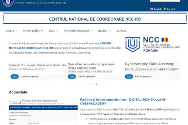 Centrul Național de Coordonare - Romania - European Cybersecurity Competence Centre and Network